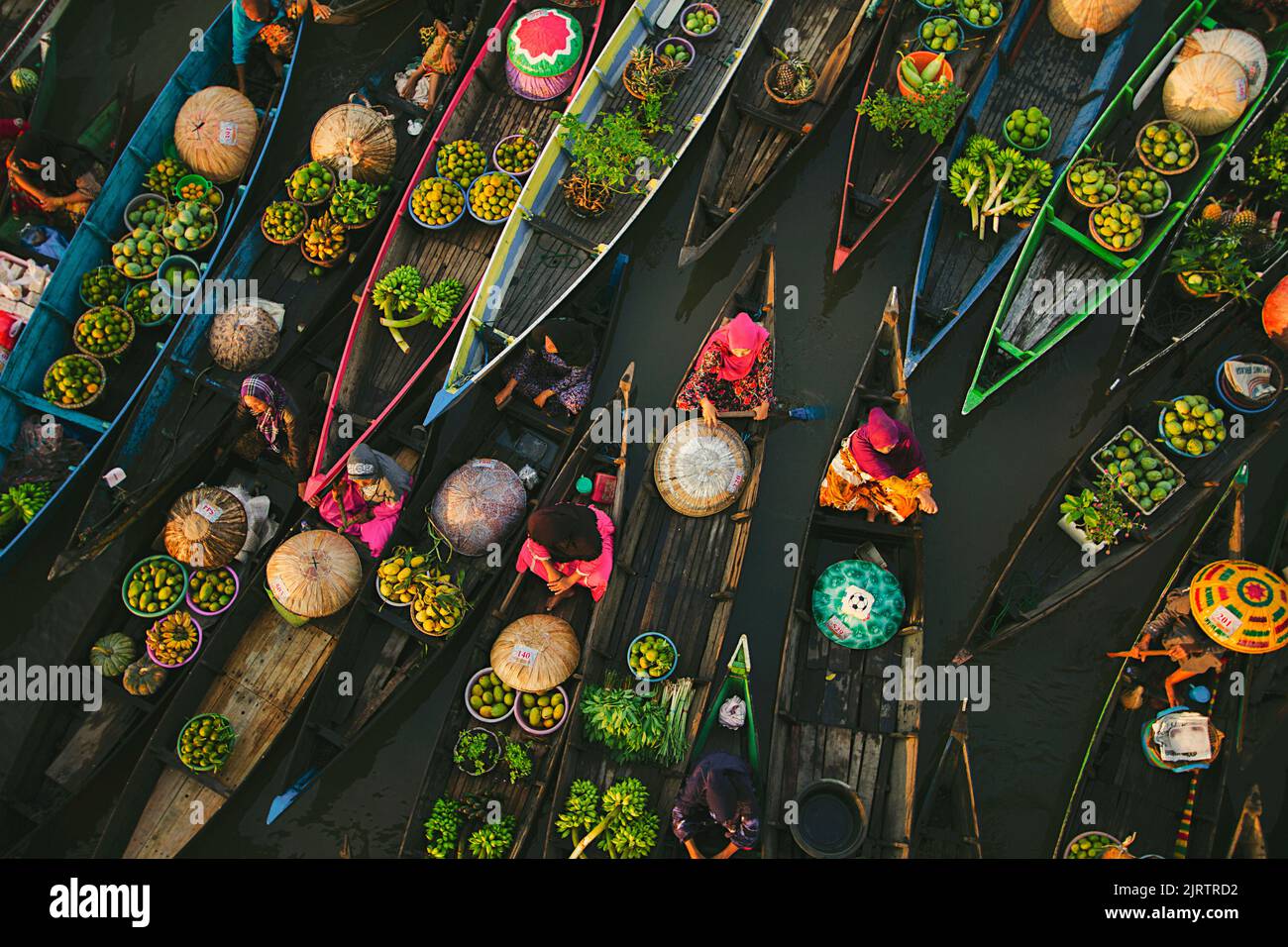 The famous traditional floating market at Indonesia Stock Photo - Alamy