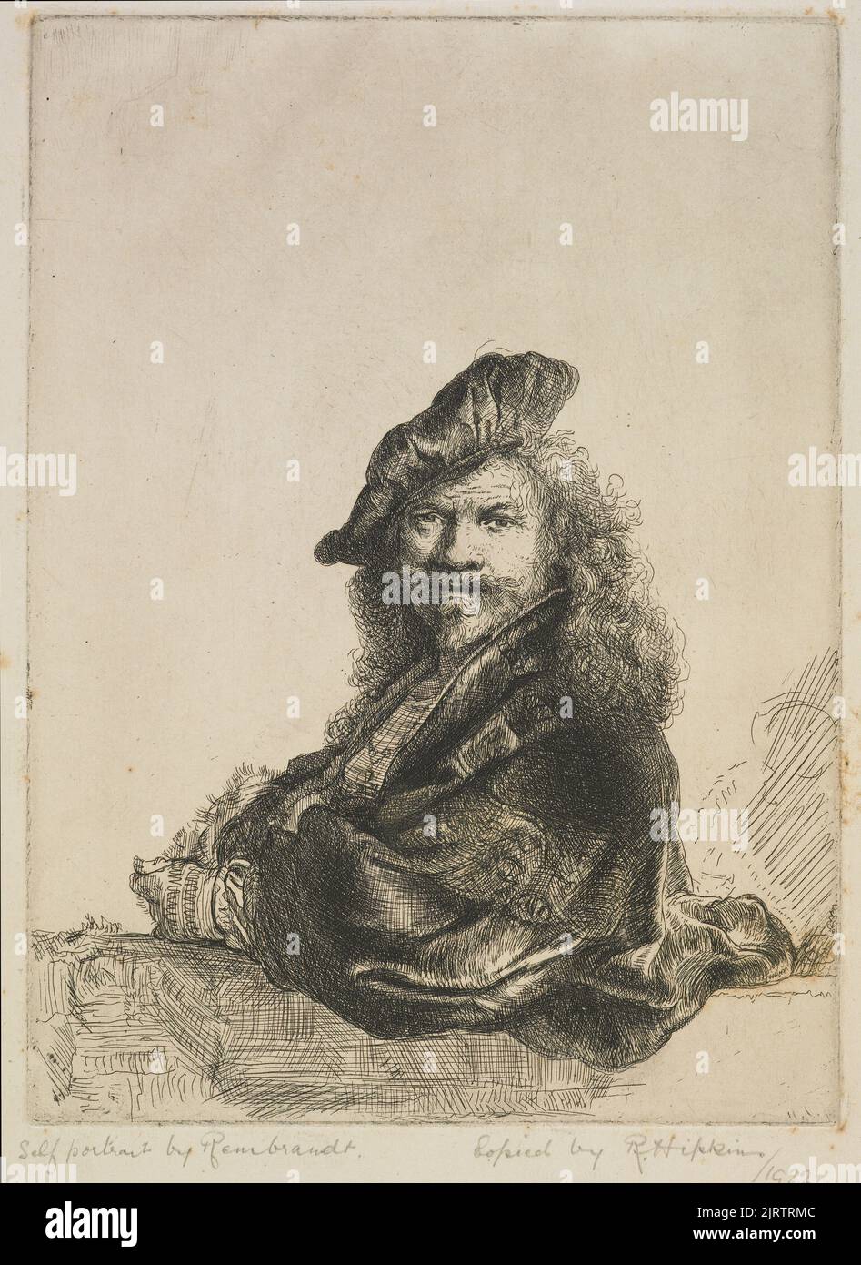 Self portrait by Rembrandt., 1922, by Roland Hipkins, Rembrandt van ...