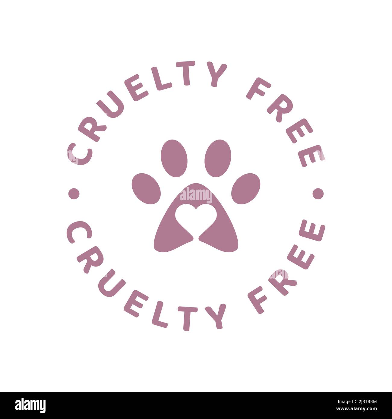 Cruelty free dog paw print label. Vector badge not tested on animals ...