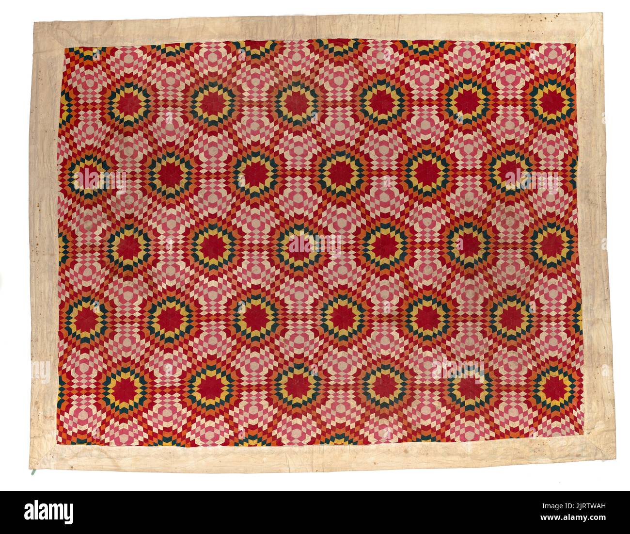 Tvaevae ta’rei (patch work quilt), circa 1900, Cook Islands, maker ...