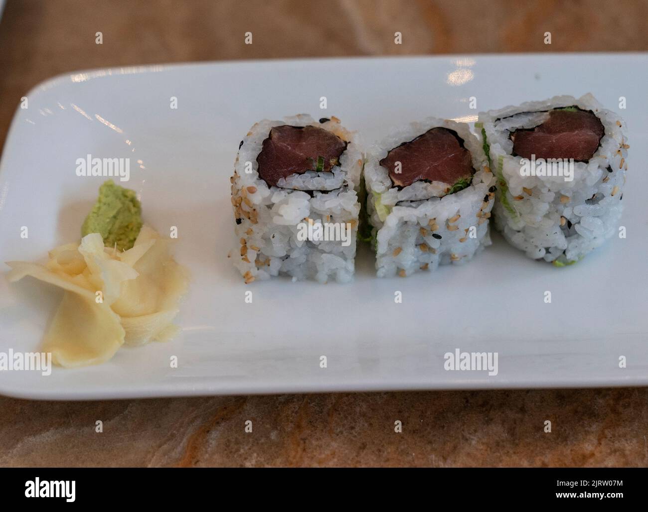 New York, New York, USA. 25th Aug, 2022. Sushi by Morimoto on display ...