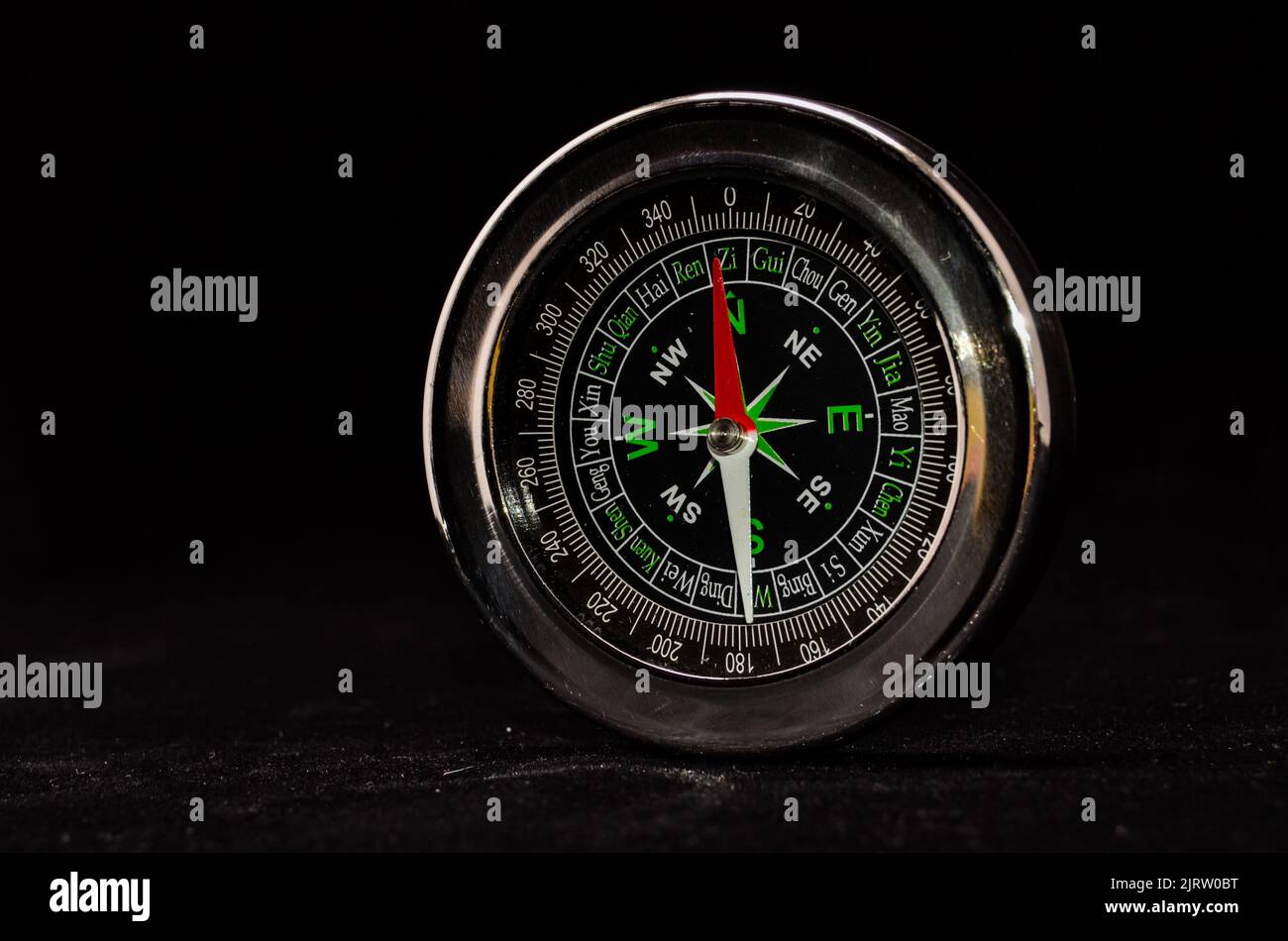 Vintage Classic Compass on a Black Background Stock Photo - Alamy