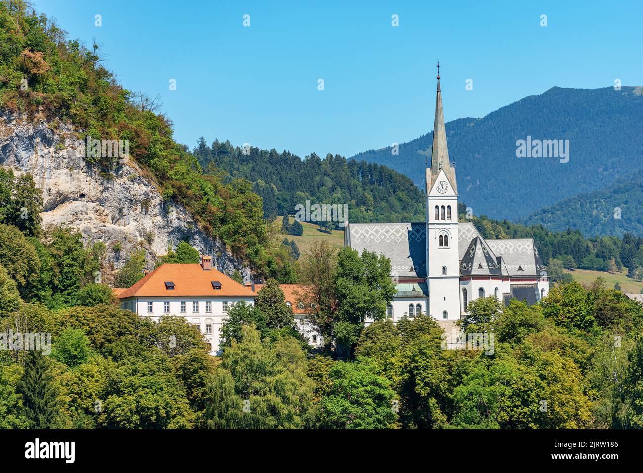 Saint Martina Parish Church in Gothic Revival or neo-Gothic style, 1903 ...