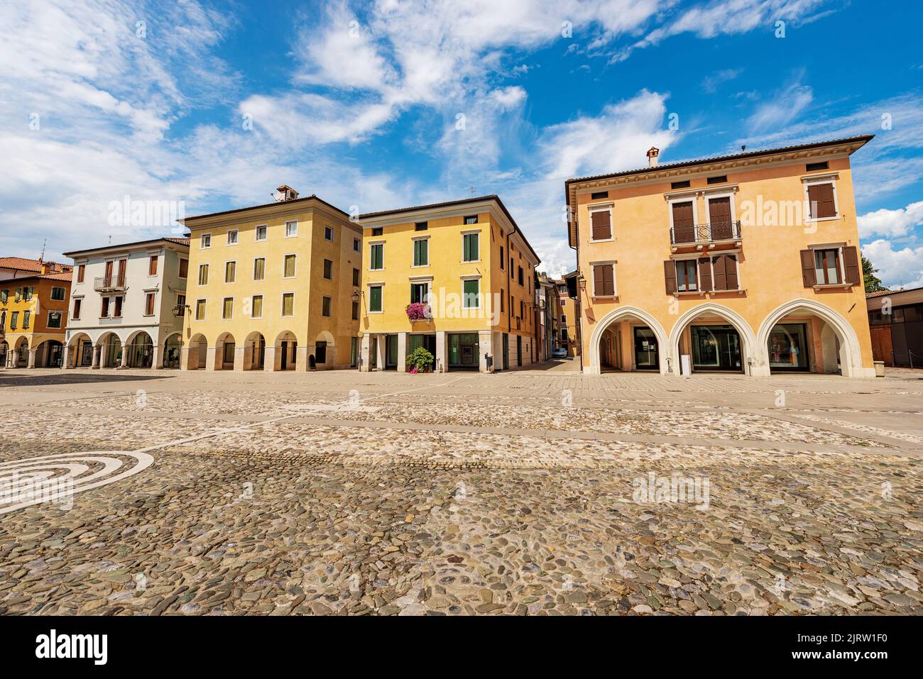 Main town square in Spilimbergo of medieval origins called Piazza ...