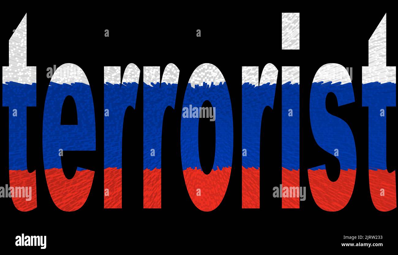 Font terrorist with the transparency of the flag of Russia, a country ...