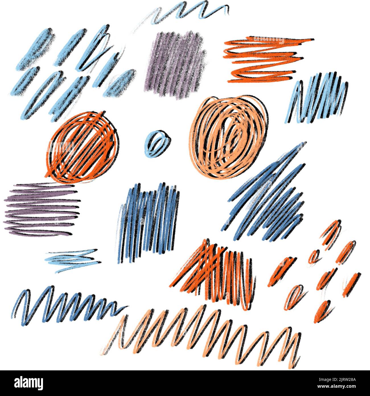 Abstract hand drawn symbols set. doodle pen brushes. Set of hand drawn ...