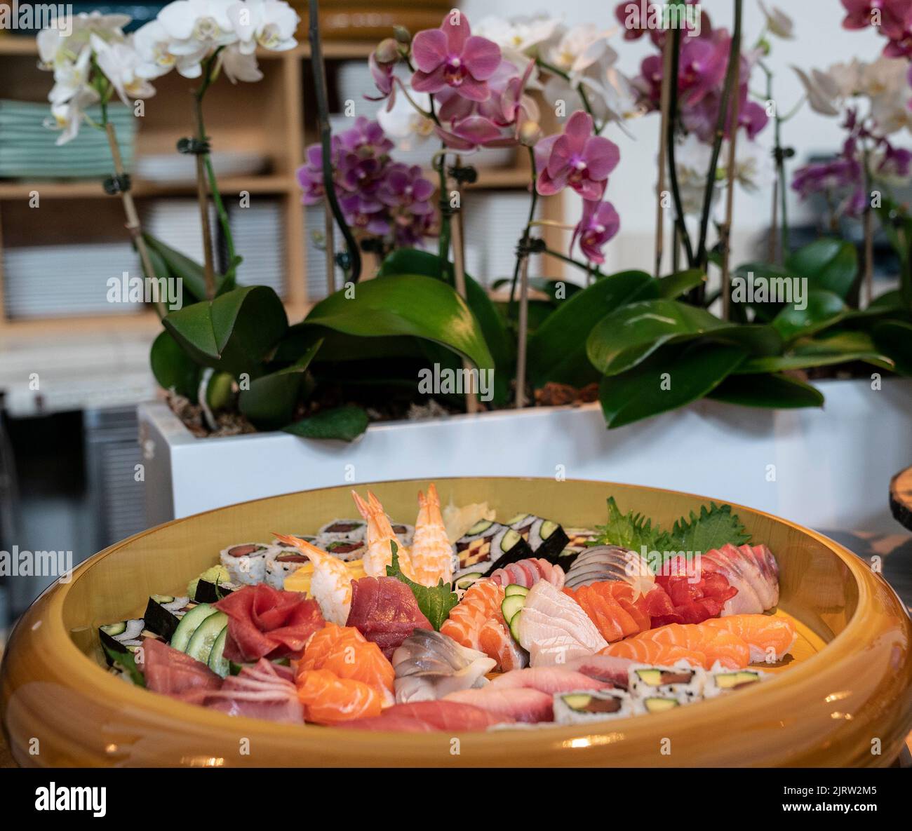 New York, New York, USA. 25th Aug, 2022. Sushi and sashimi by Morimoto ...