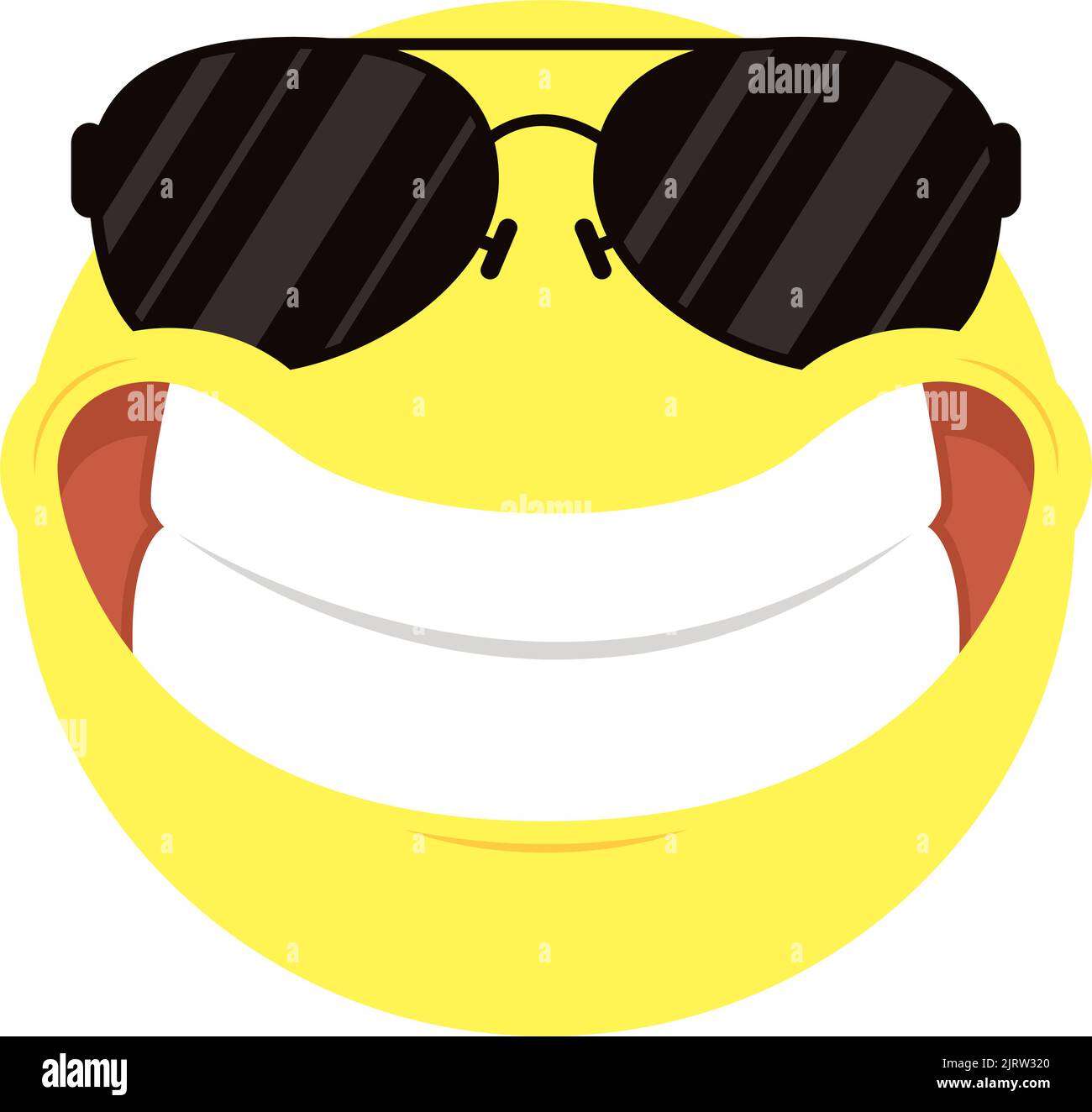 Happy Emoji Smiling With Sunglasses Character Stock Vector Image And Art