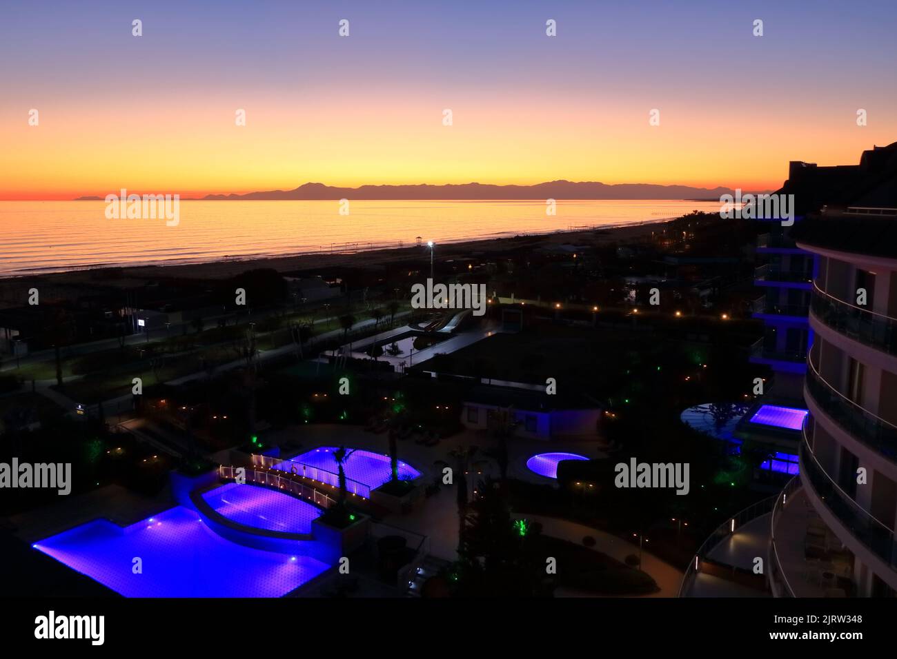 Aerial View Of The Beach On the Turkish Riviera. Evrenseki, Side ...