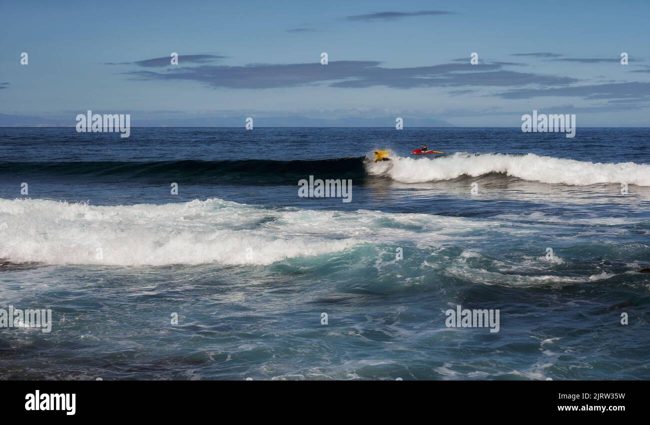 A huge wave in the sea hitting the seashore Stock Photo - Alamy