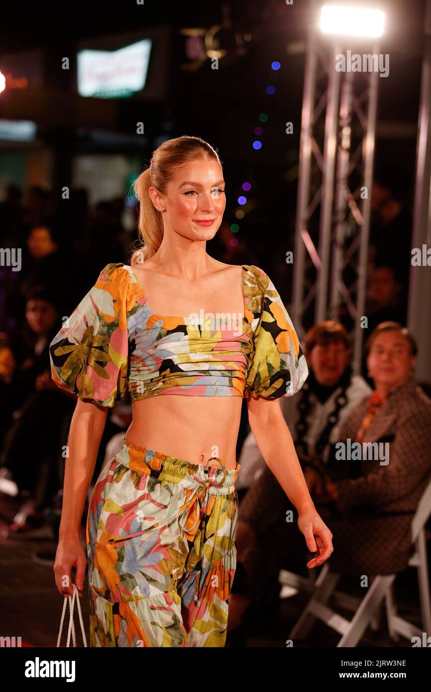 Brisbane, Australia. 26th Aug, 2022. Models walk a fashion runway ...