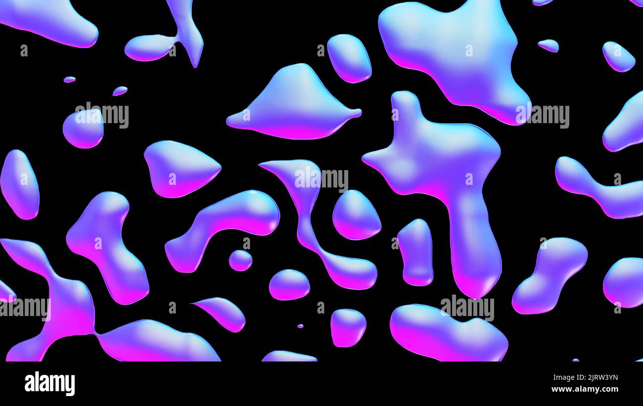 Fluid metallic drops y2k background. Dynamic iridescent retrowave ...