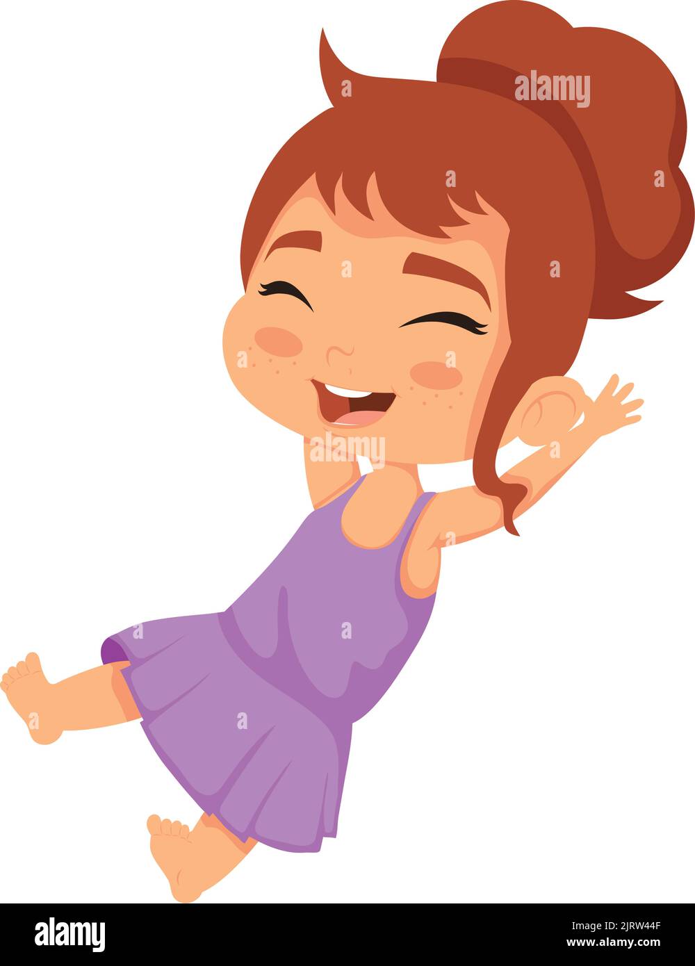 happy little girl playing character Stock Vector Image & Art - Alamy