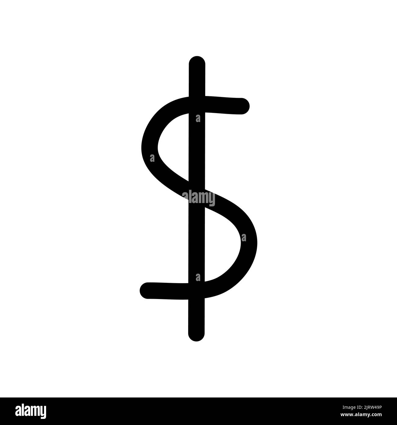 Vector hand drawn doodle sketch dollar sign isolated on white ...