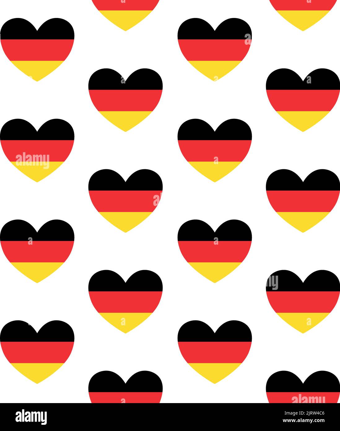 Vector seamless pattern of flat Germany flag heart isolated on white ...