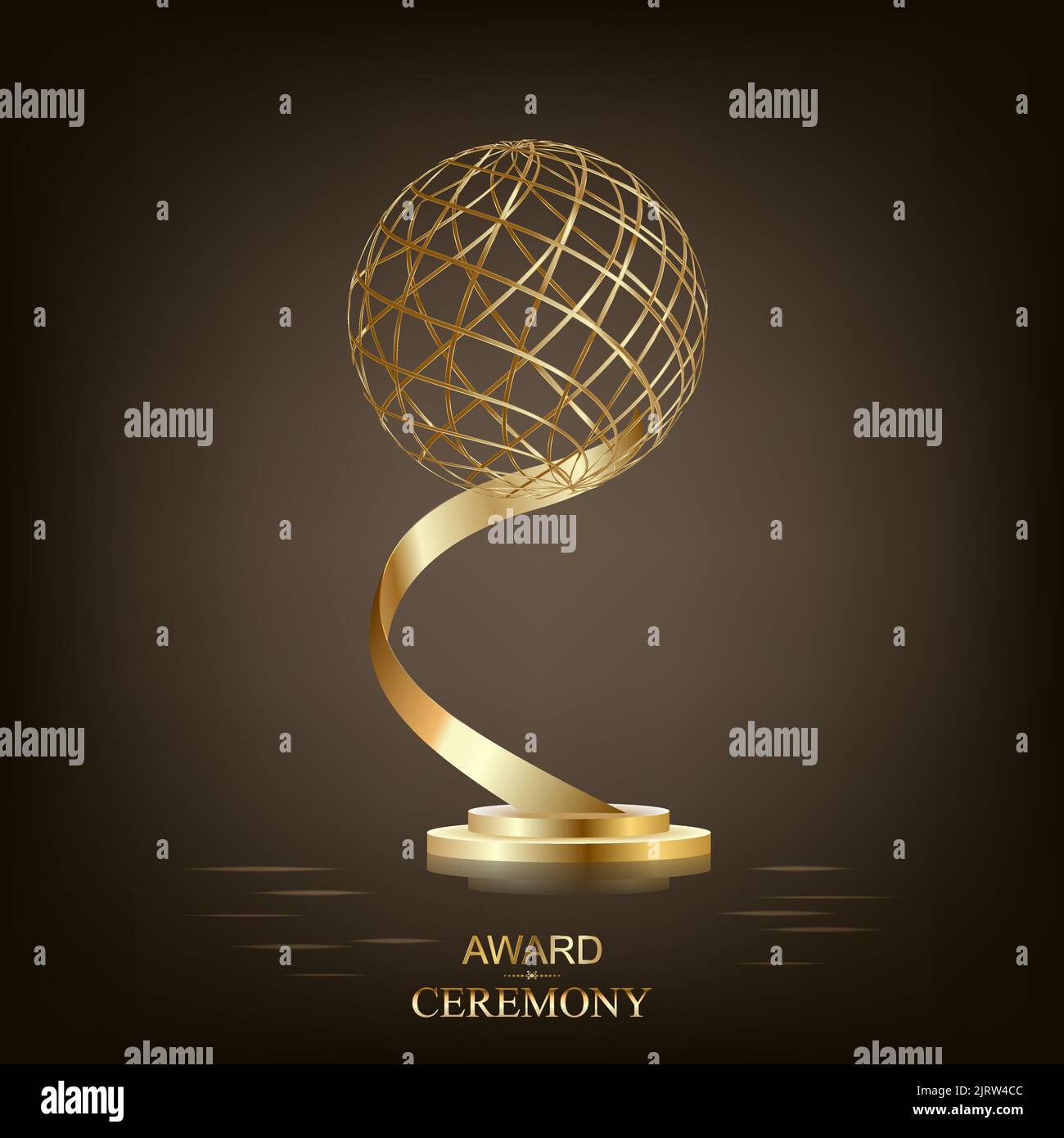Golden trophy, gold cup award. Realistic vector illustration isolated ...