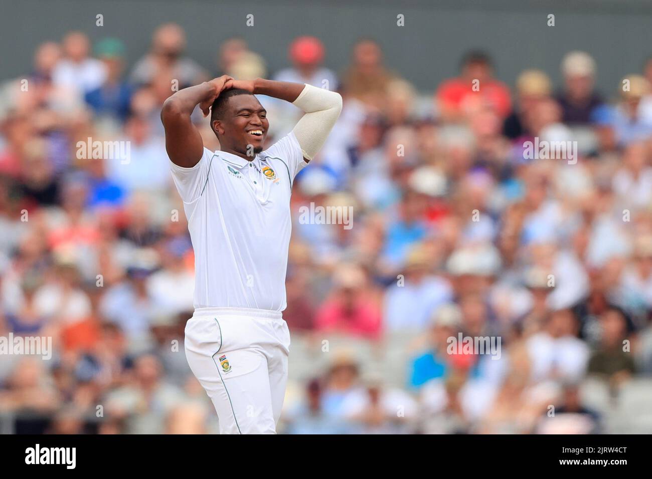 Lungi Ngidi of South Africa reacts to a near miss Stock Photo - Alamy