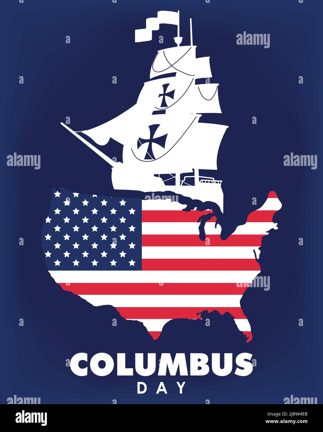columbus day lettering with usa map Stock Vector Image & Art - Alamy