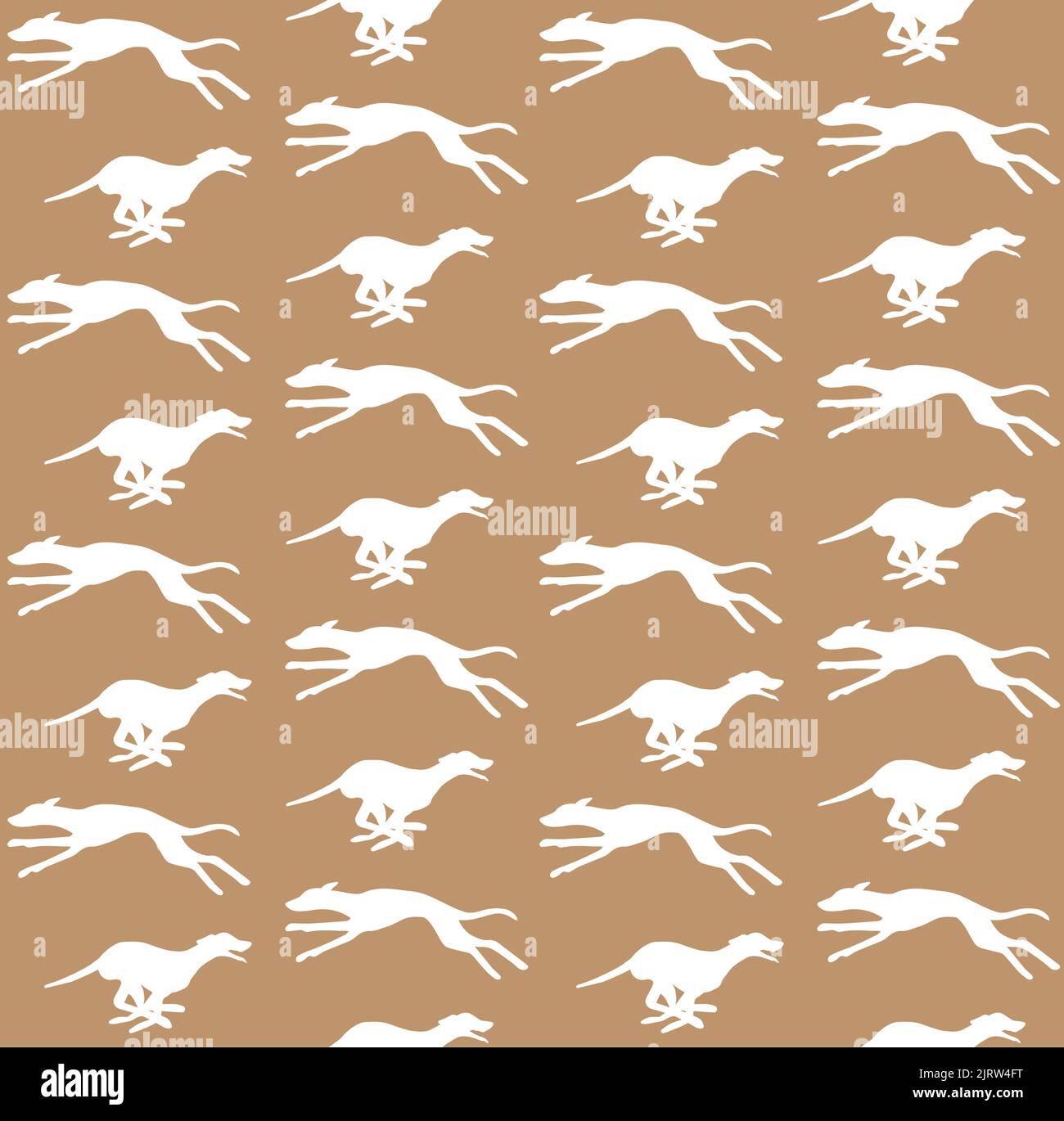 Vector seamless pattern of hand drawn running whippet dog silhouette ...