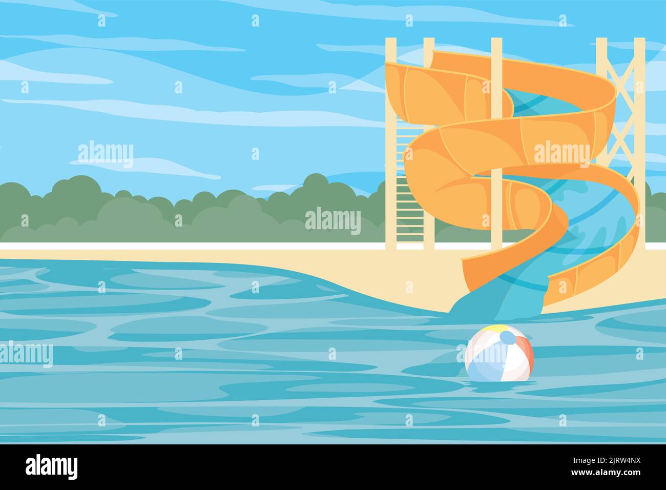 water park slide and balloon scene Stock Vector Image & Art - Alamy