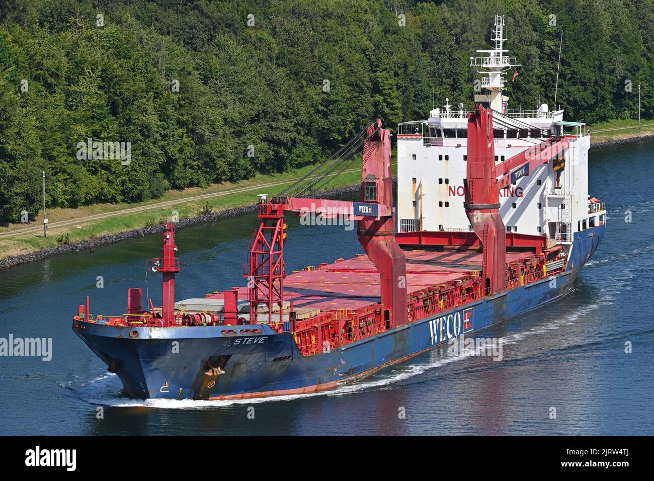 General Cargo Ship STEVIE passing the Kiel Canal Stock Photo - Alamy