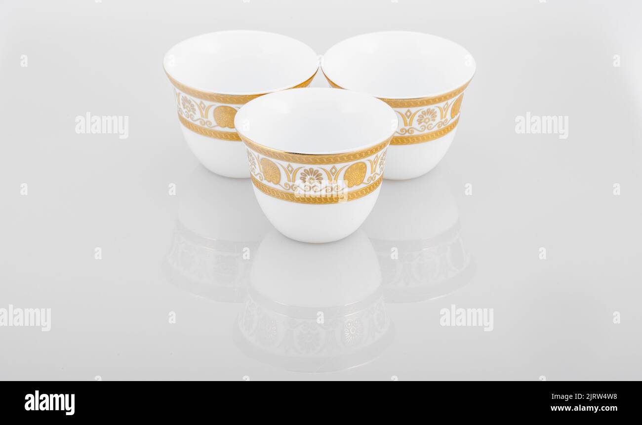 coffee arab cups isolated on white background Stock Photo - Alamy
