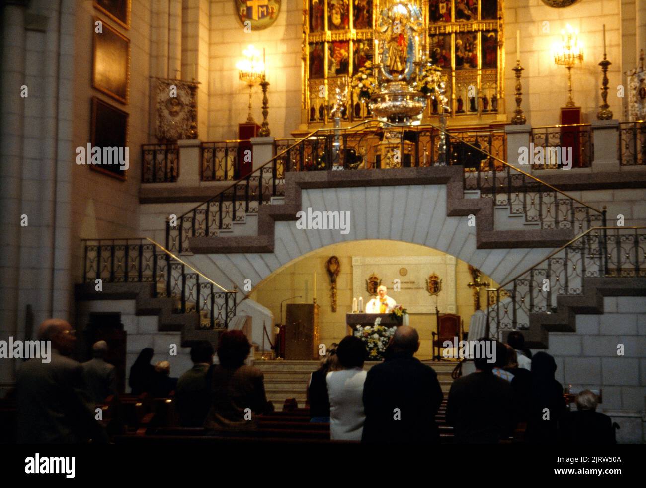 Madrid Spain Congregation at Mass At The Cathedral De La Almudena Stock ...