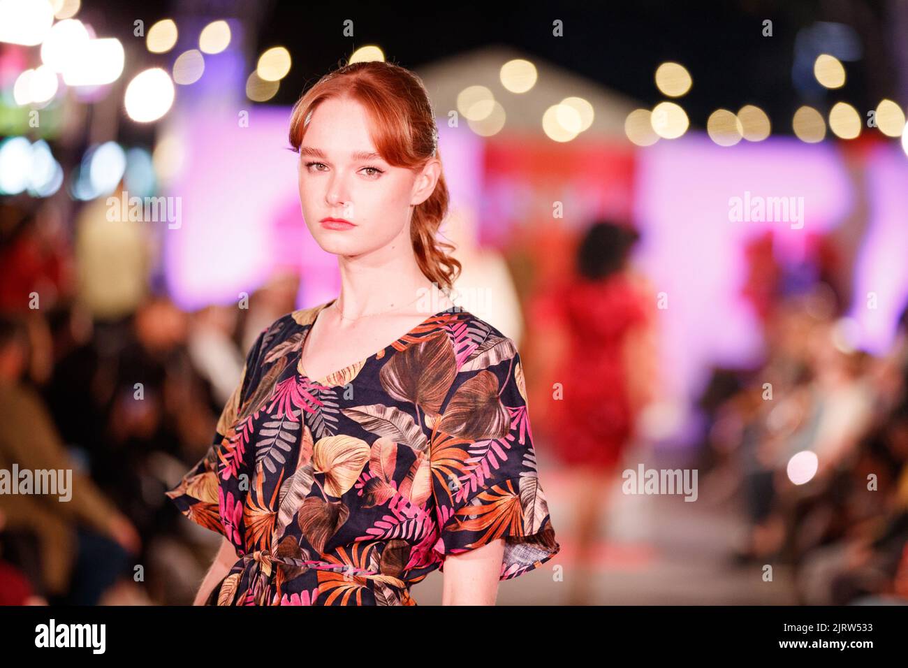 Brisbane, Australia. 26th Aug, 2022. Models walk a fashion runway ...