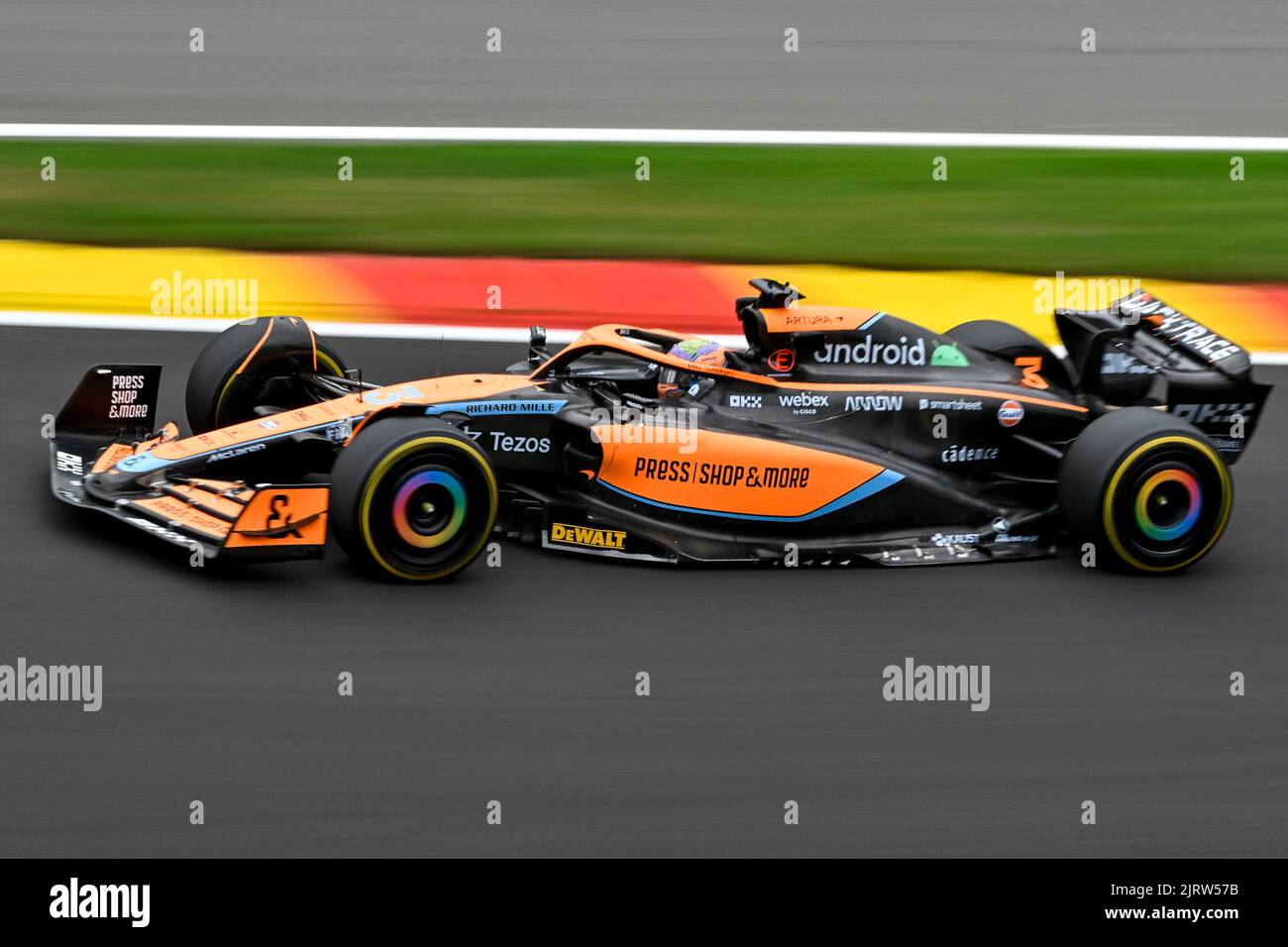 McLaren Australian rider Daniel Ricciardo pictured during a practice ...