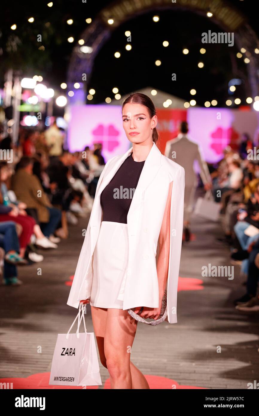 Brisbane, Australia. 26th Aug, 2022. Models walk a fashion runway ...