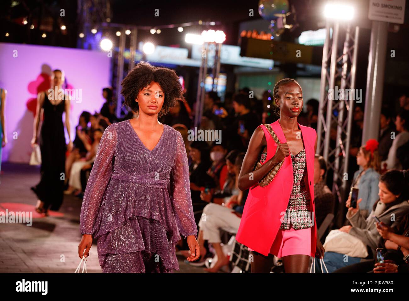 Brisbane, Australia. 26th Aug, 2022. Models walk a fashion runway ...