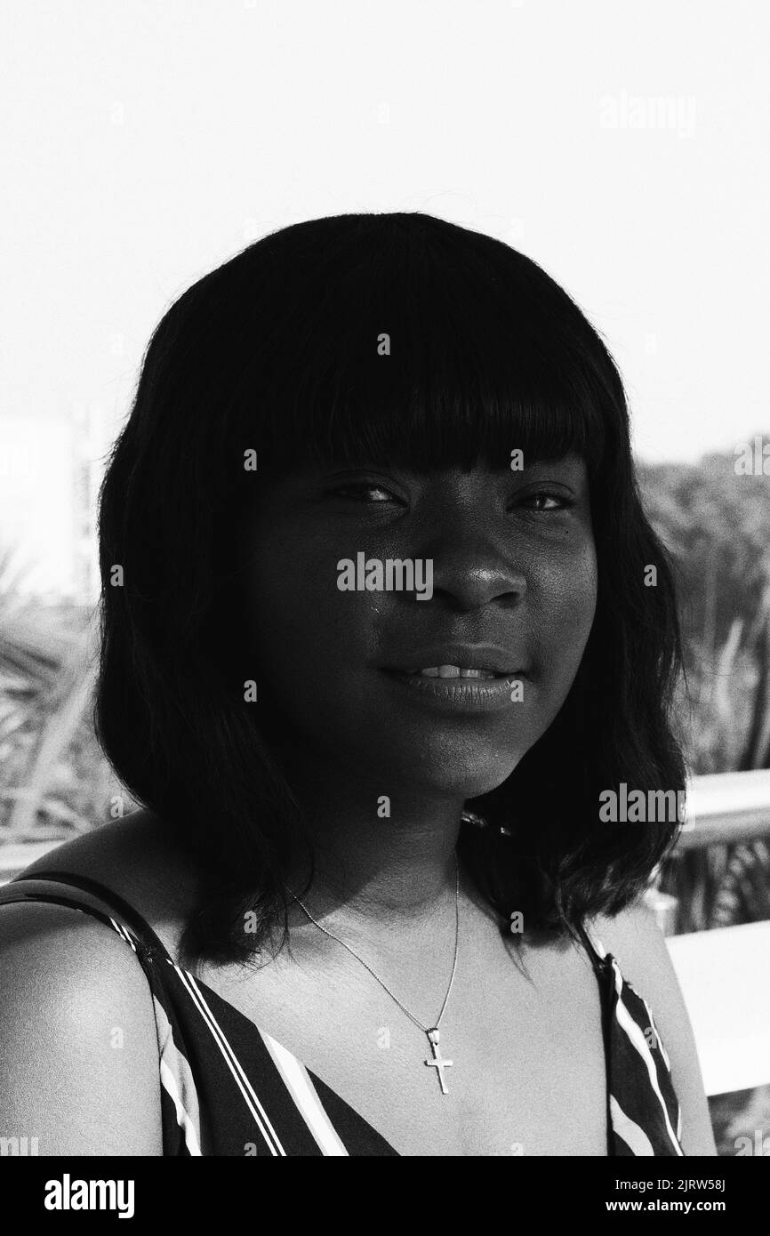 Beautiful model female face Black and White Stock Photos & Images - Alamy