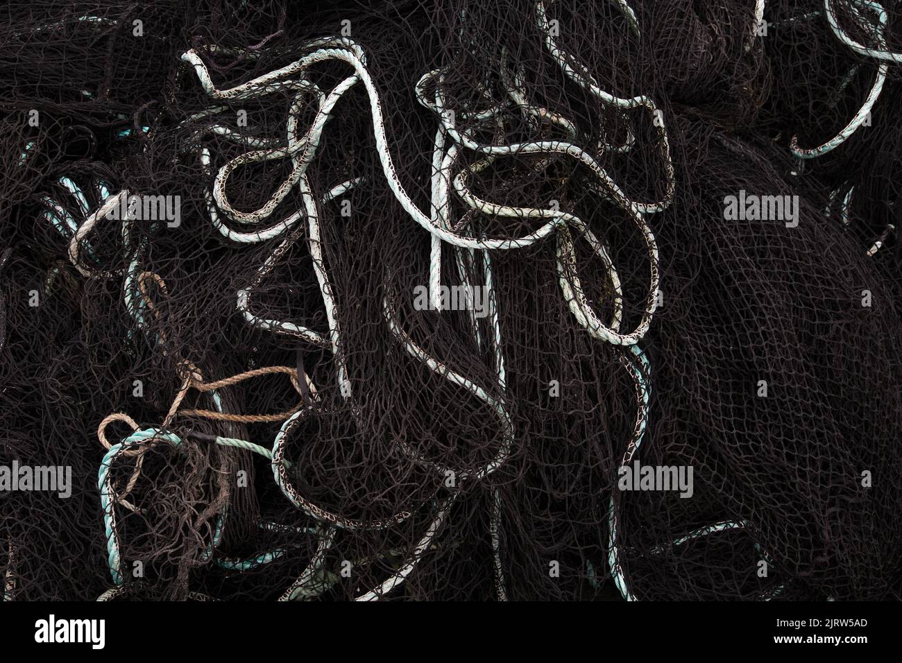 Old Fishing Ropes and Fishing Nets Stock Photo - Alamy
