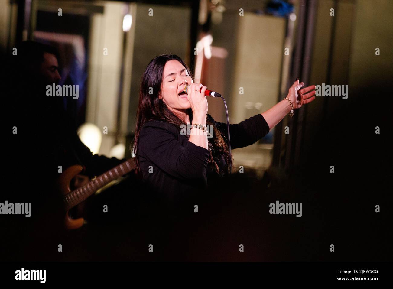Vanessa Amorosi and her backing band perform during the Queen Street ...