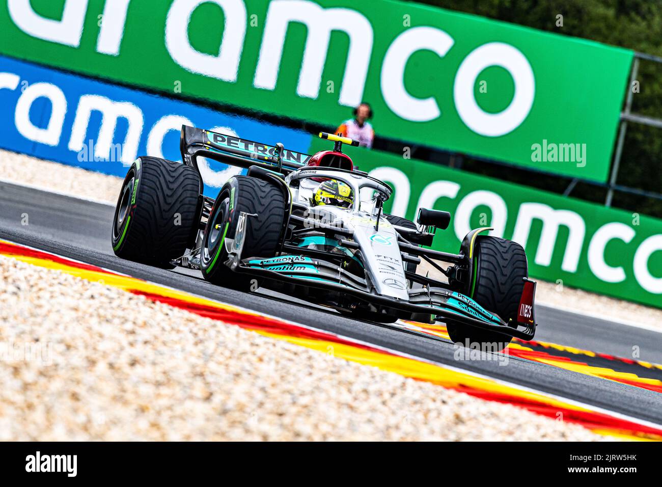 Mercedes-AMG Petronas UK rider Lewis Hamilton is seen at a practice ...