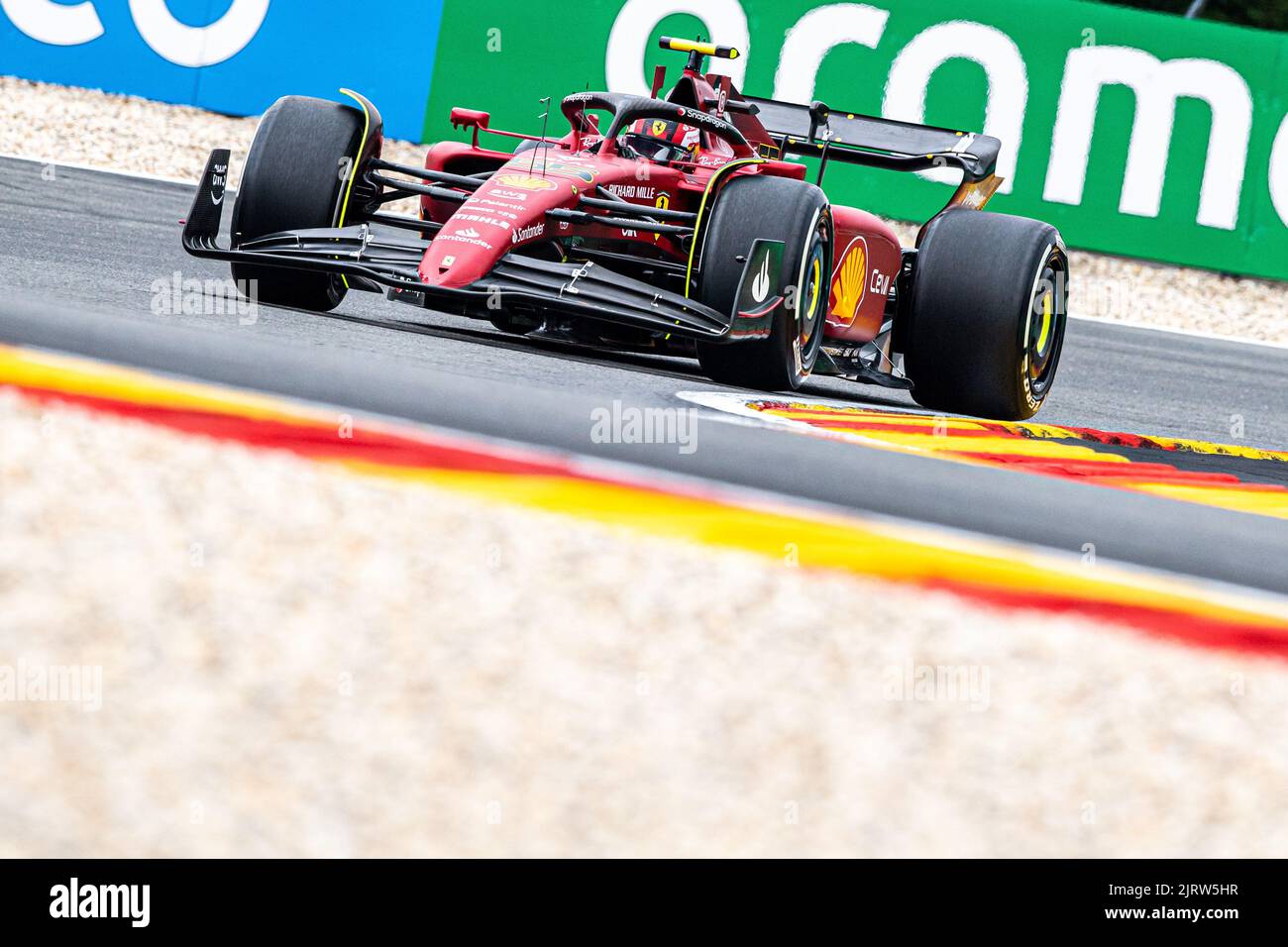 Scuderia Ferrari Spanish rider Carlos Sainz Jr. is seen at a practice ...