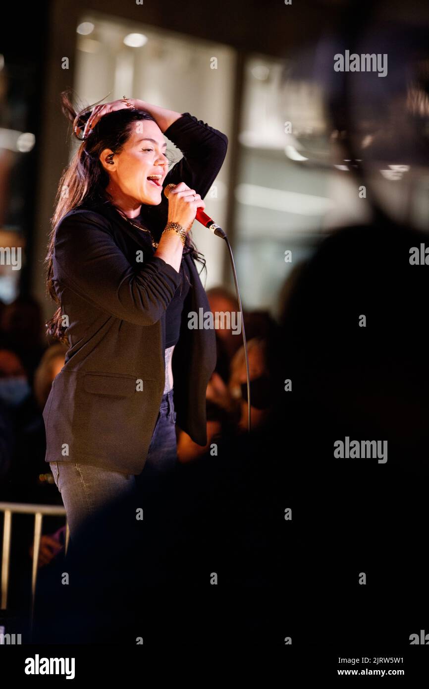 Vanessa Amorosi and her backing band perform during the Queen Street ...
