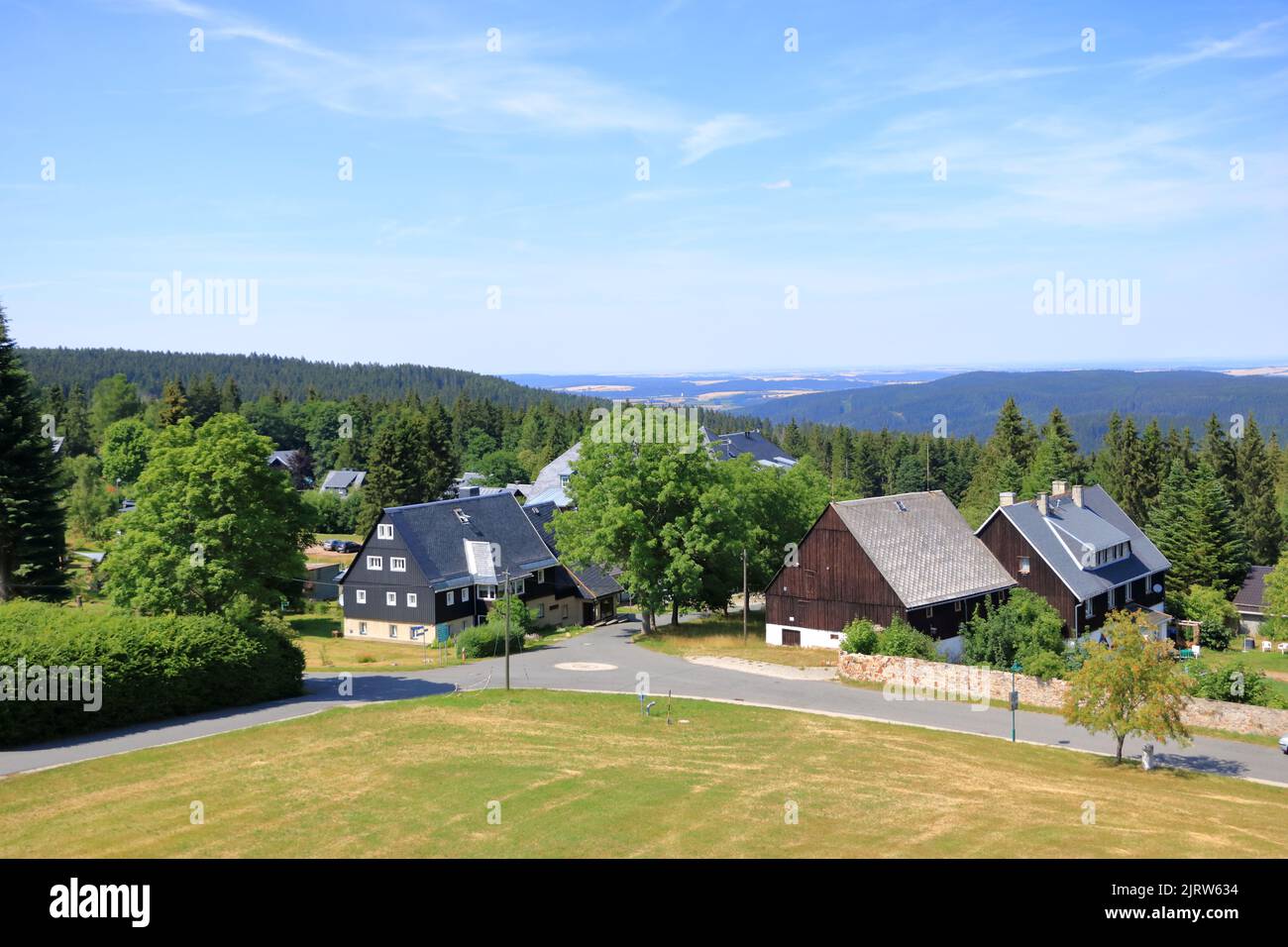 Landscape of the mountains and forests in the area of Oberbarenburg ...