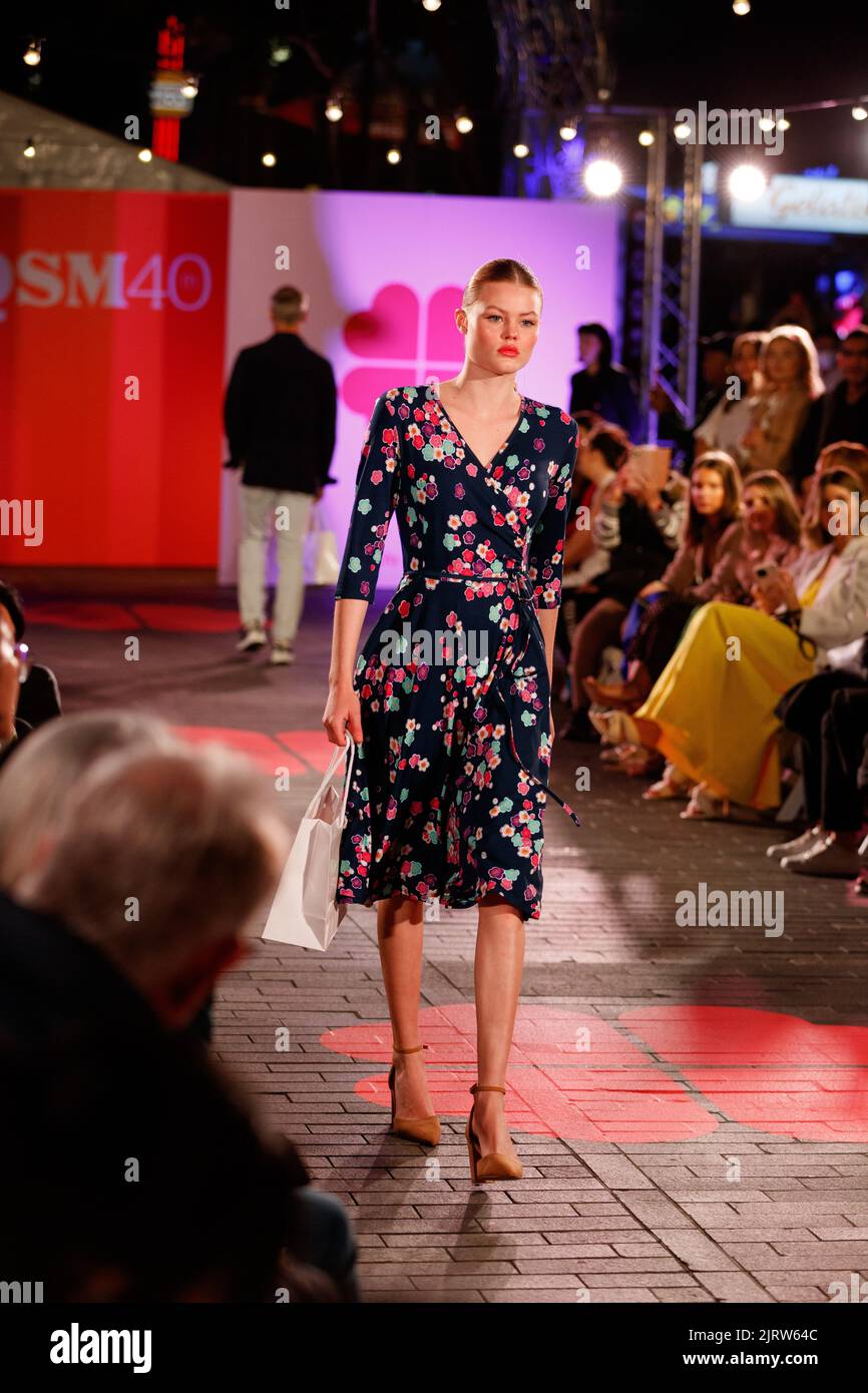 Brisbane, Australia. 26th Aug, 2022. Models walk a fashion runway ...