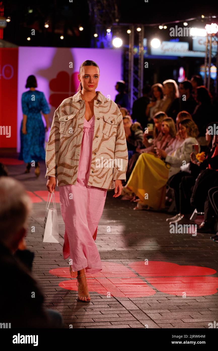 Brisbane, Australia. 26th Aug, 2022. Models walk a fashion runway ...