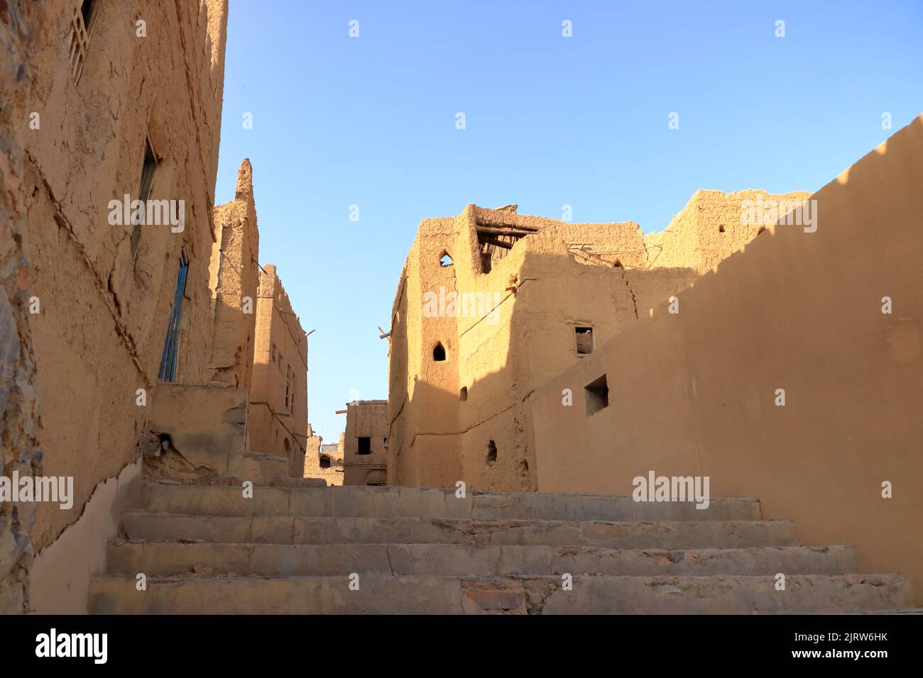 Mud houses in the old village of Al Hamra in Oman Stock Photo - Alamy
