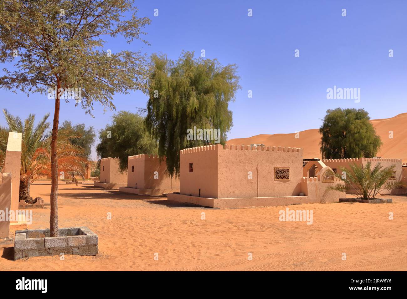 Bedouin style camping beside a huge sand dune at the Wahiba Sands ...