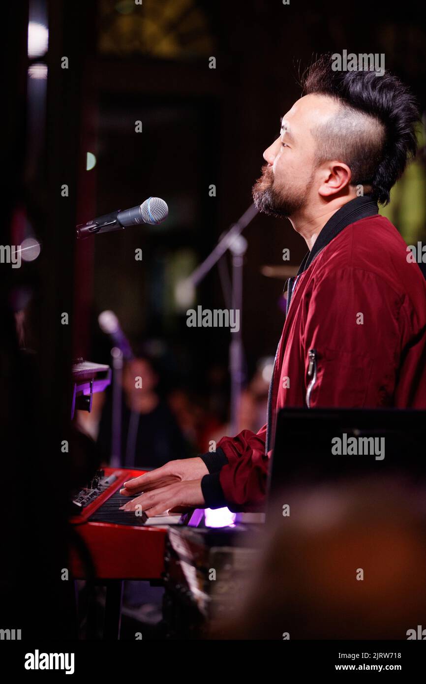 Vanessa Amorosi and her backing band perform during the Queen Street ...