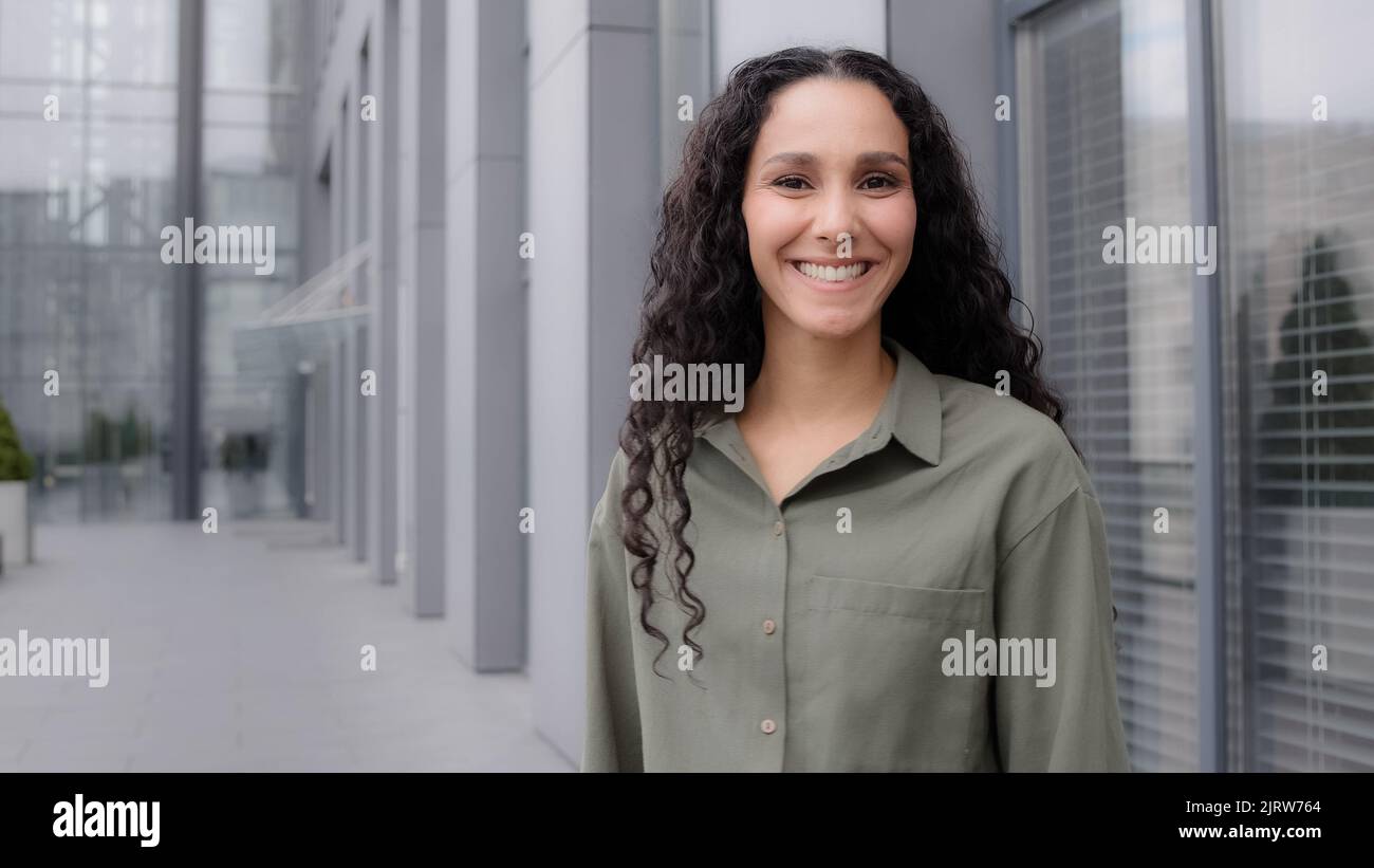 Closeup back view from behind lady businesswoman female girl with curly ...