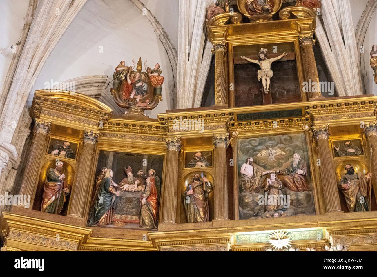 Ciudad Real, Spain. Main baroque altarpiece inside the Catedral de Nuestra Senora del Prado (Our ...