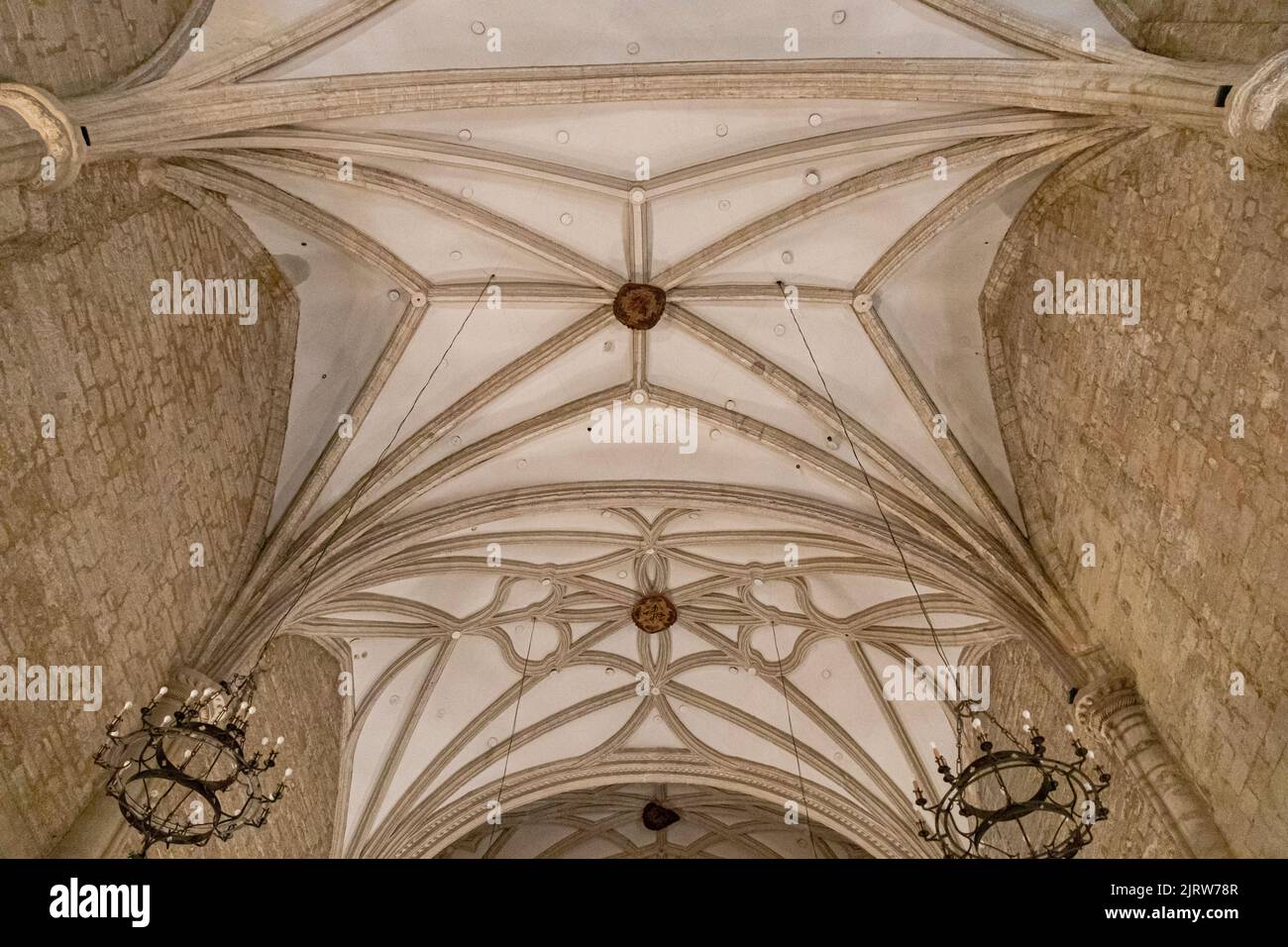 Ciudad Real, Spain. Gothic ribbed vault inside the Catedral de Nuestra ...