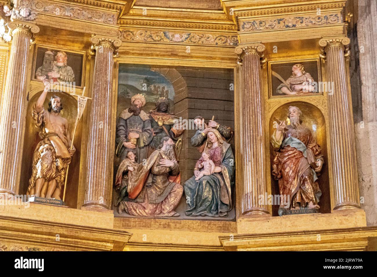 Ciudad Real, Spain. Main baroque altarpiece inside the Catedral de Nuestra Senora del Prado (Our ...