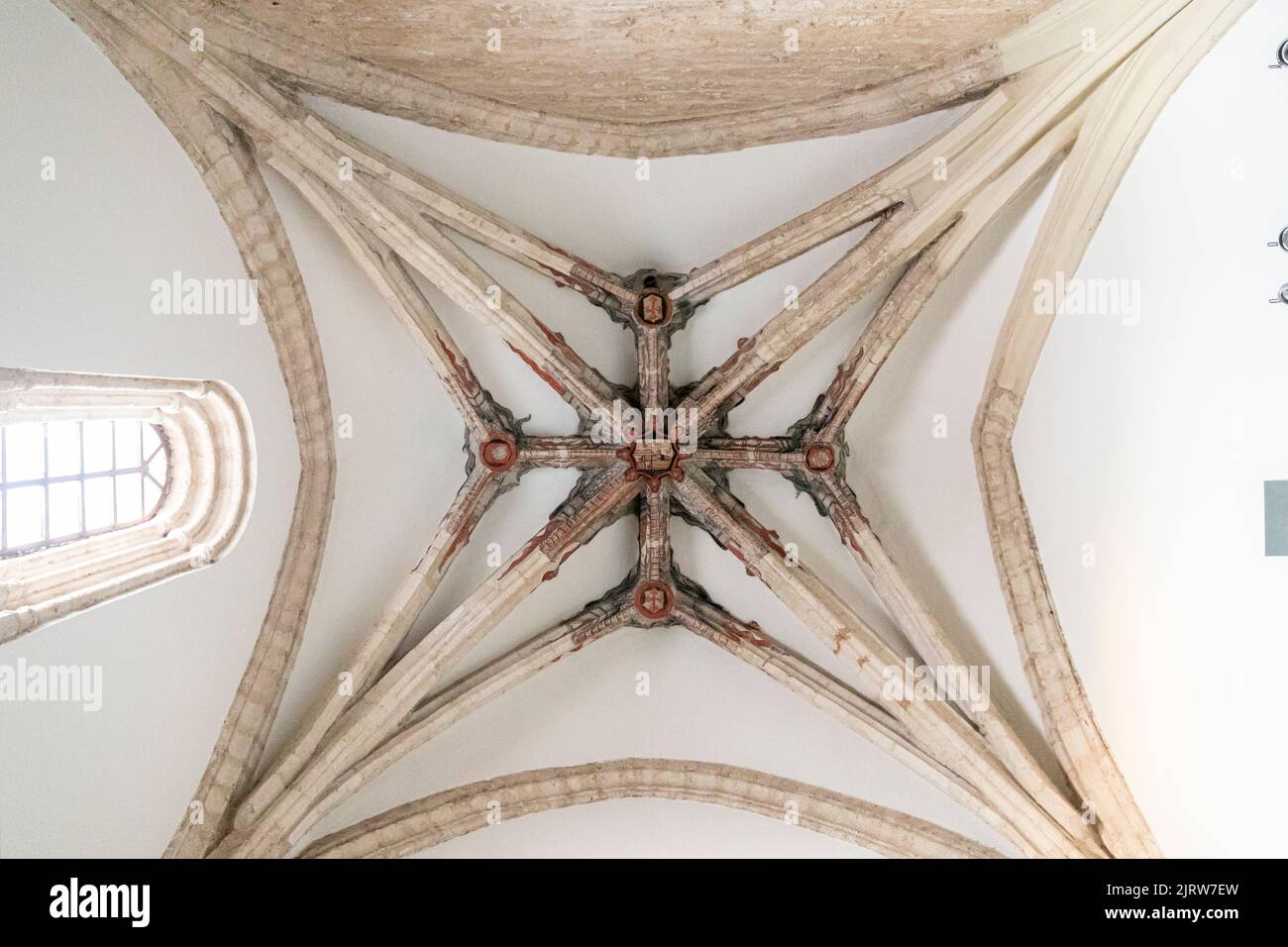 Ciudad Real, Spain. Ceiling with painted dragons in the Iglesia de ...
