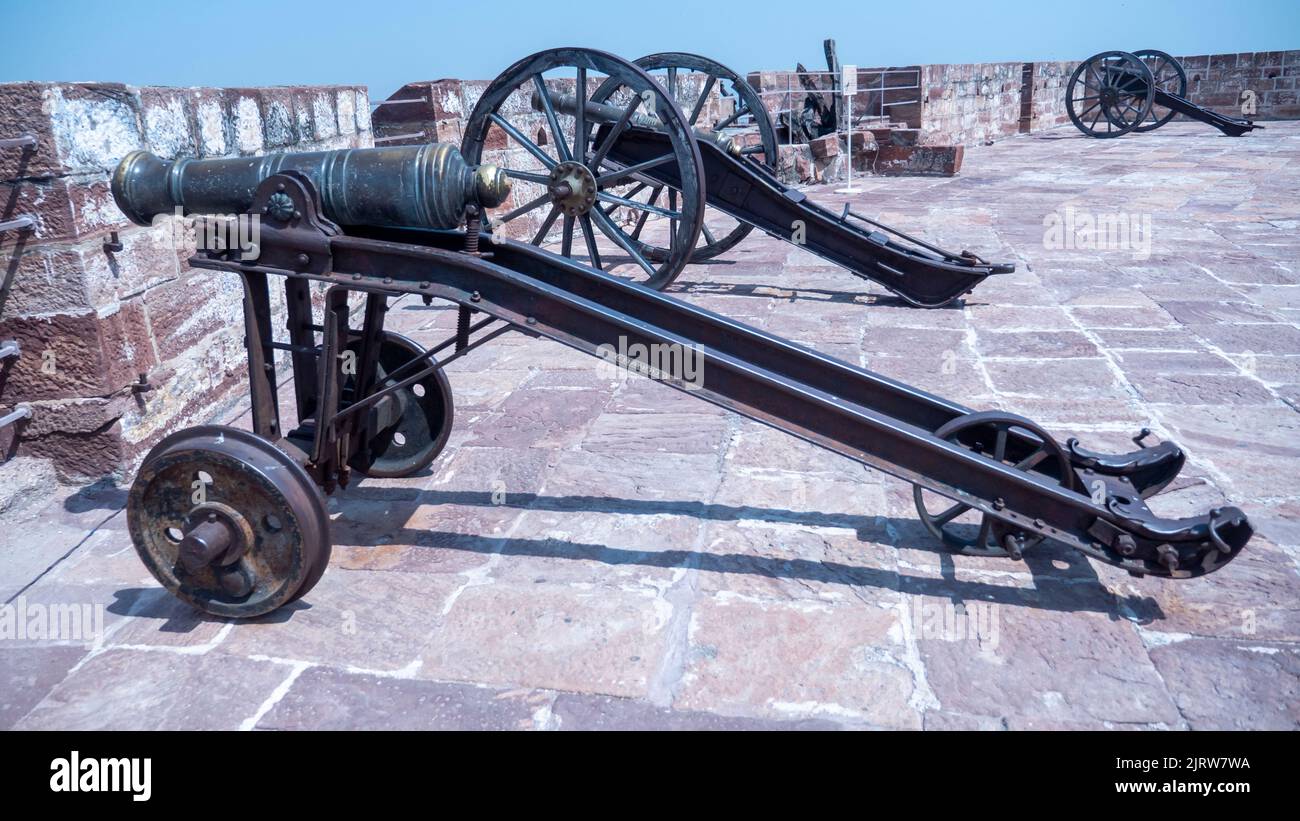 Jodhpur Rajasthan, India – February 1, 2014 : Rusty Old Cannon Gun on ...