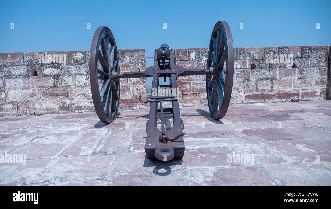 Jodhpur Rajasthan, India – February 1, 2014 : Rusty Old Cannon Gun on ...